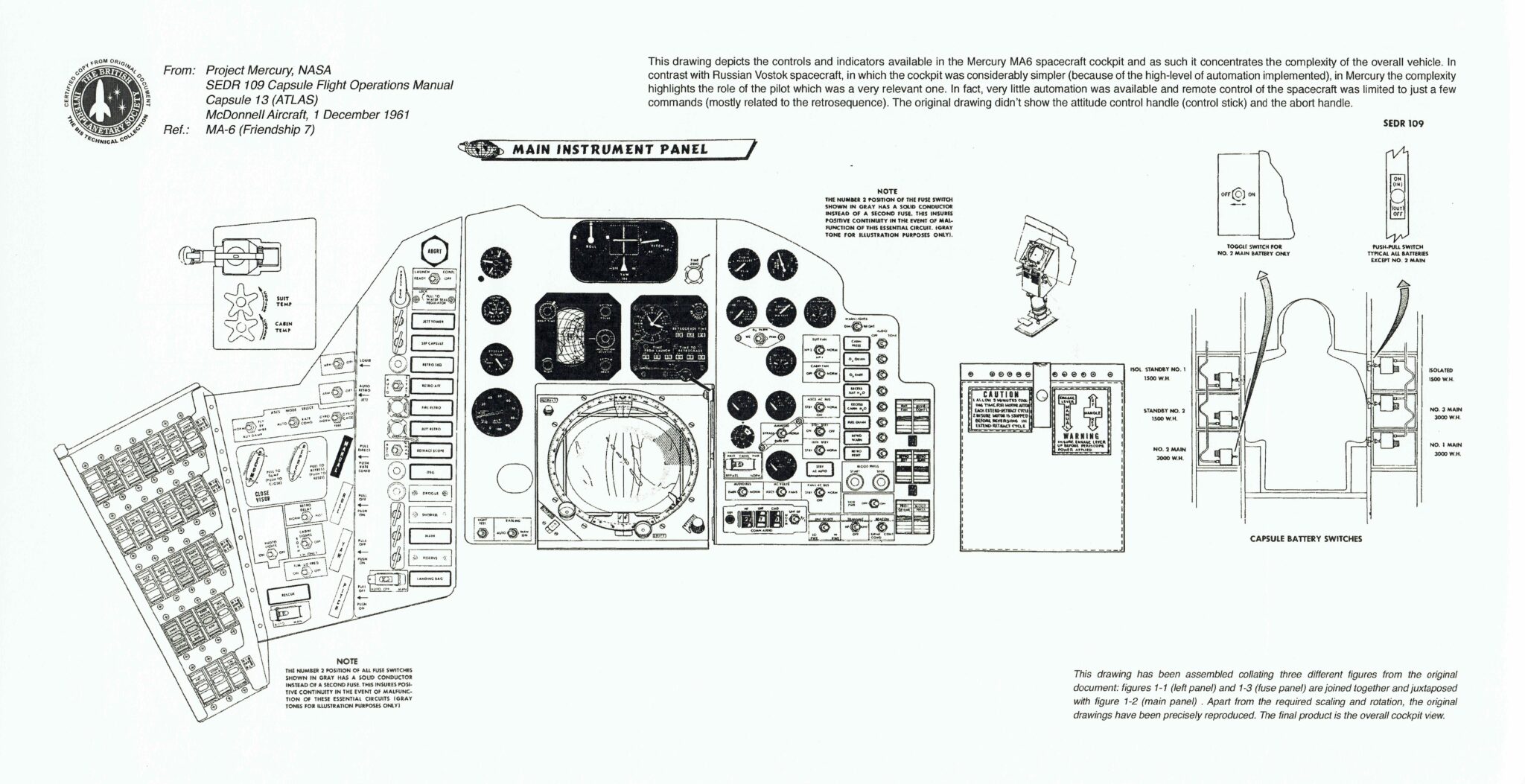 Project Mercury MA6 Spacecraft Main Instrument Panel – BIS Shop