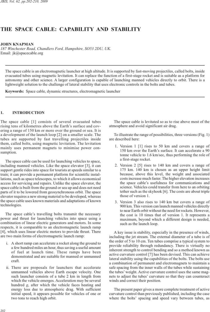 The Space Cable – Capability and Stability – BIS Shop