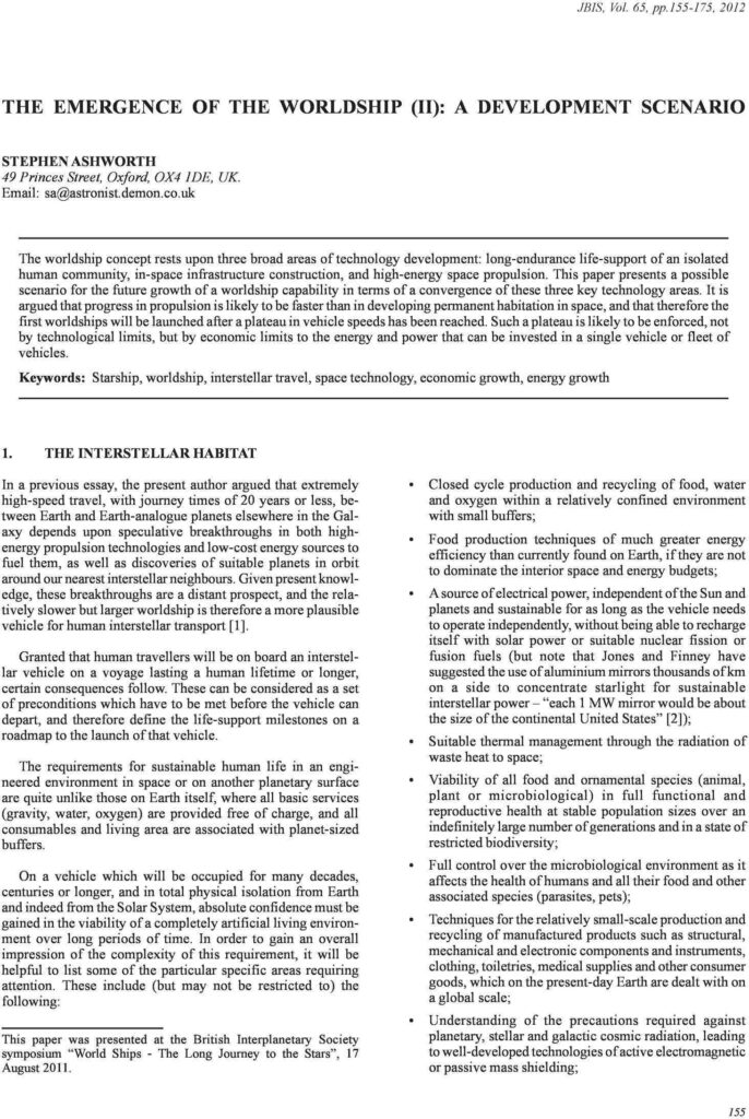 The Emergence of the Worldship (II): A Development Scenario – BIS Shop