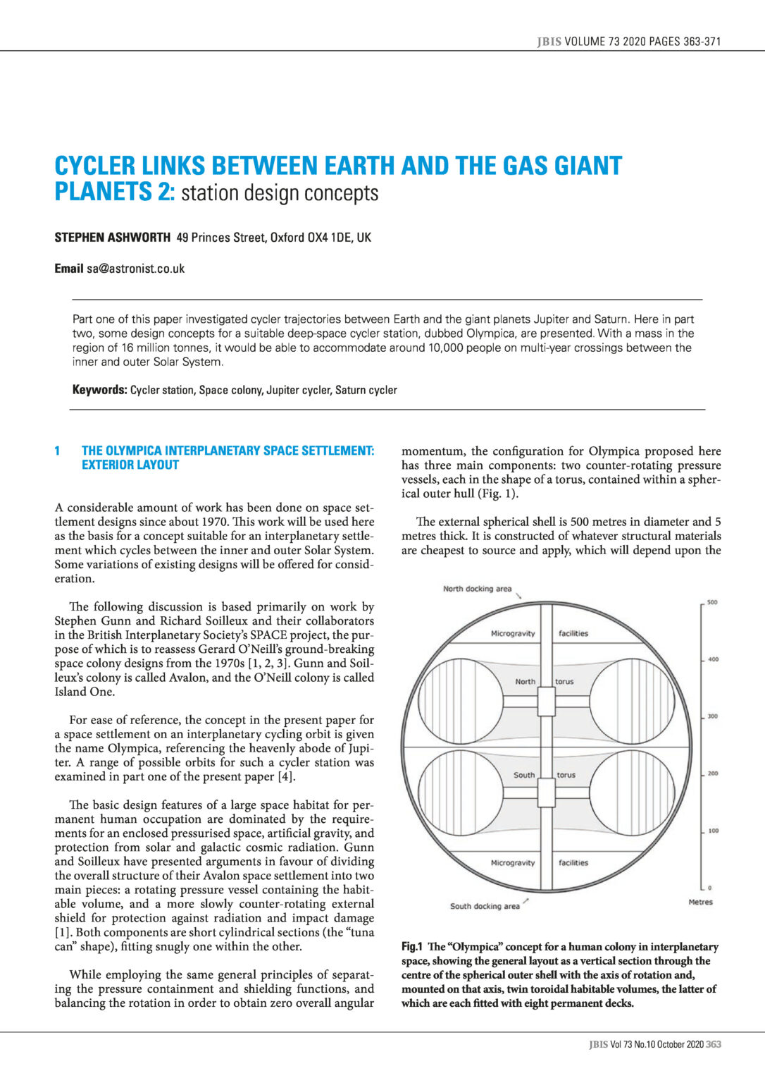 Cycler Links Between Earth and the Gas Giant Planets 2: Station Design ...