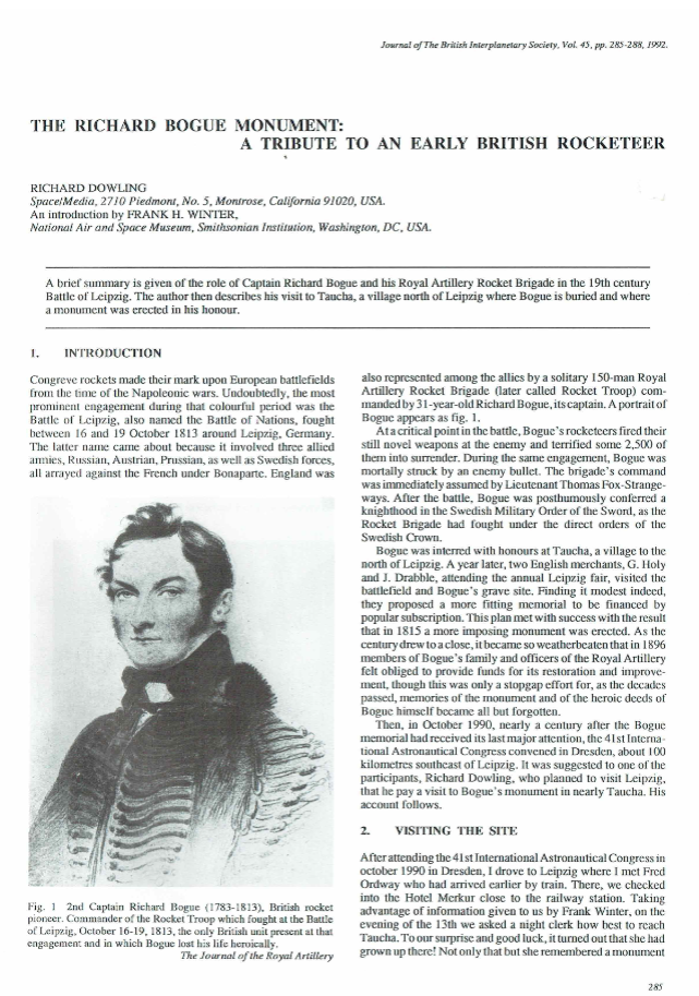 The Richard Bogue Monument: A Tribute To An Early British Rocketeer ...