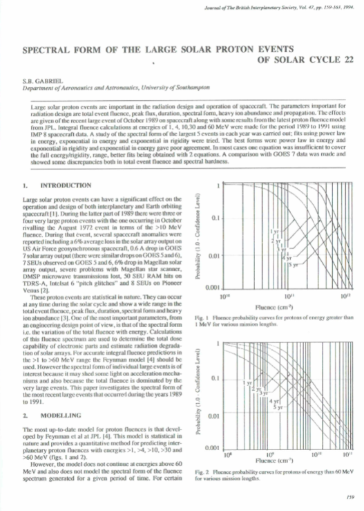 Spectral Form Of The Large Solar Proton Events Of Solar cycle 22 – BIS Shop